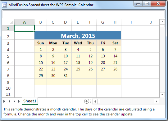 Wpf Spreadsheet Control Gallery Mindfusion